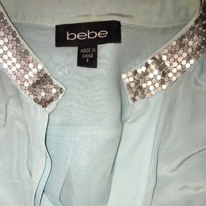 bebe | Tops | Bebe Baby Blue Sheer Button Down Shirt Size Small | Poshmark
